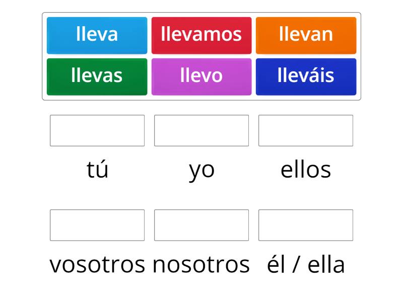 el verbo llevar: ejercicio 1 - Match up