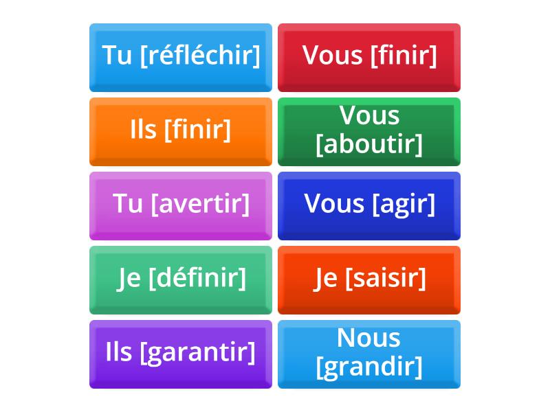 J&A Le futur simple des verbes du 2e groupe - Flip tiles