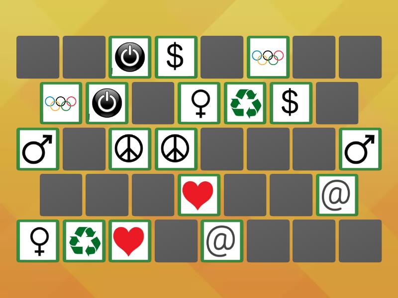 Find the matching symbols - Matching pairs