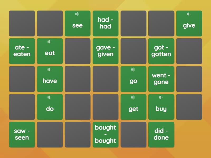 memory game - past participle LH - Matching pairs