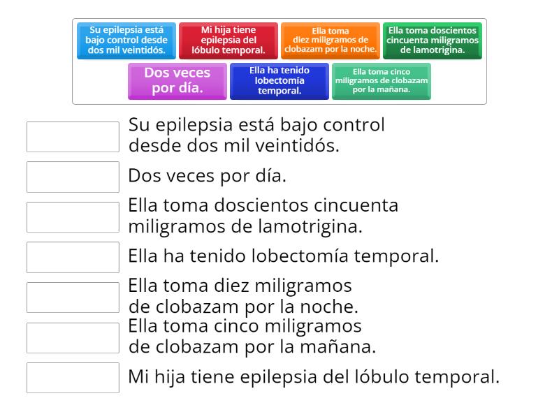 Epilepsy- Spanish - Match up