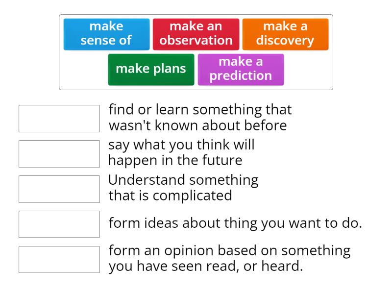 Collocations with make - Match up