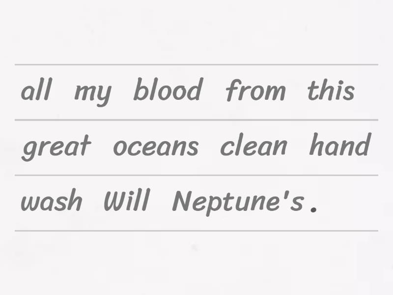 Macbeth Character Quotes Acts 1 & 2 - Unjumble