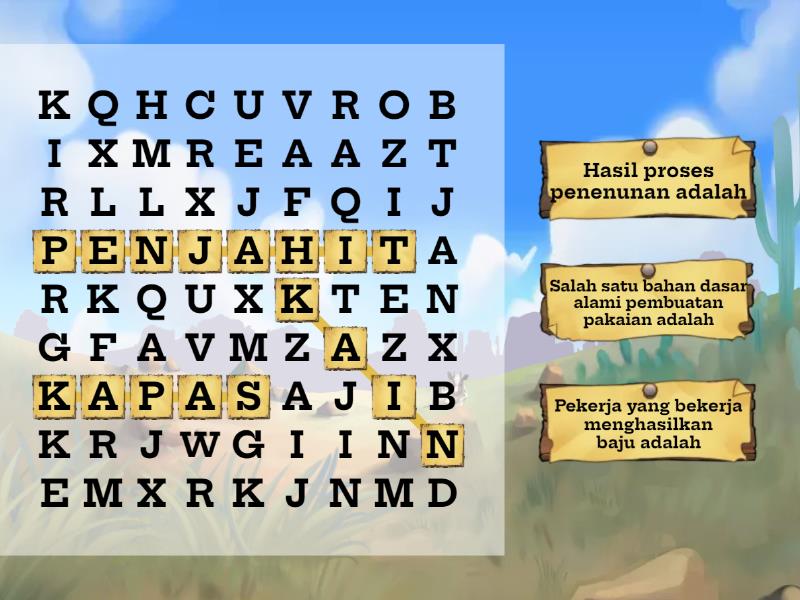Mencari kata tersembunyi - Wordsearch