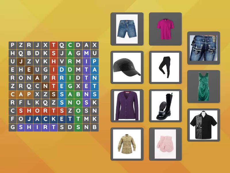 Clothes Wordwall