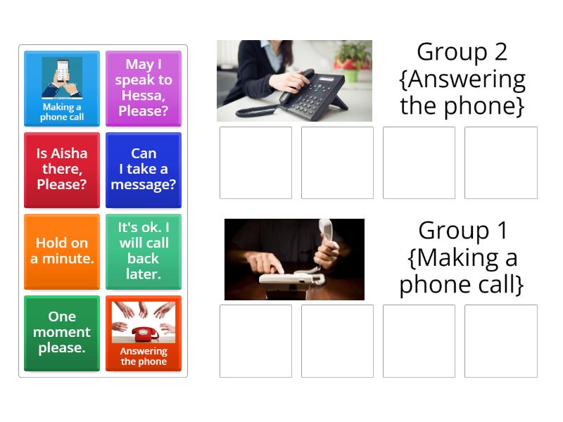 Telephone conversation - Group sort