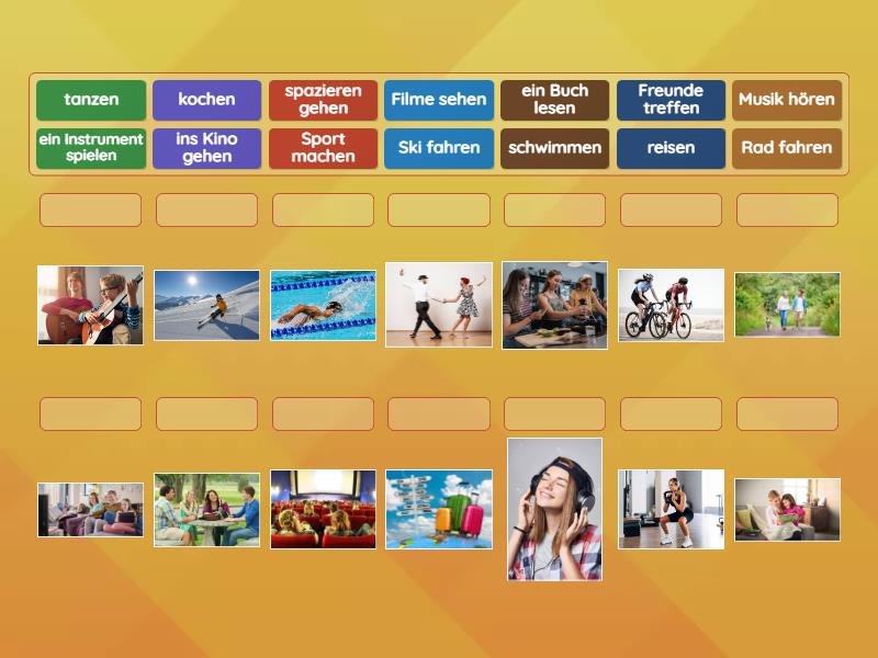 Wortschatz: Freizeit und Hobbys - Match up