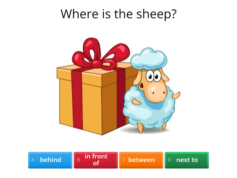behind, next to, between, in front of - Quiz