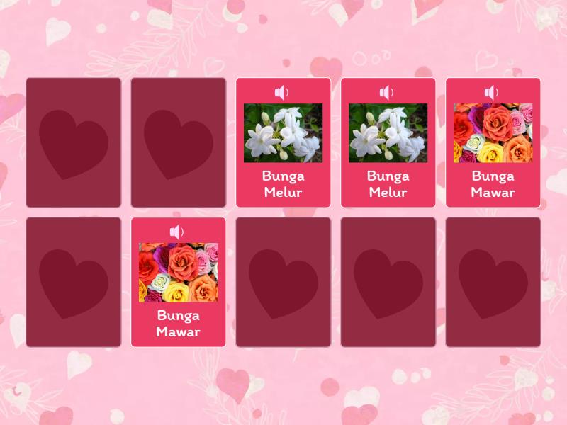 Permainan: Kad Memori Nama-Nama Bunga - Combine os pares
