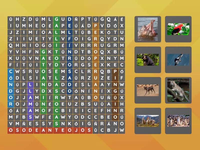 Fauna - Sopa de letras