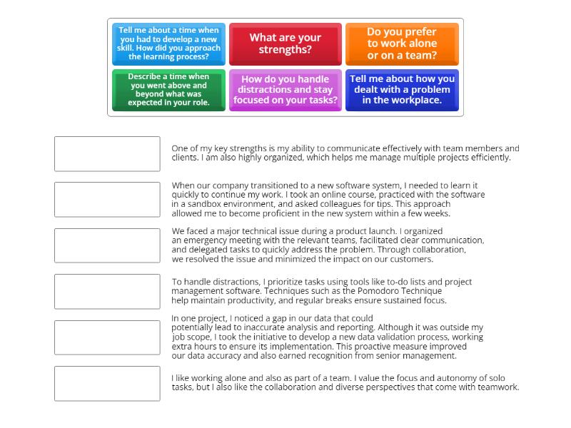 Soft Skills Questions - Une las parejas