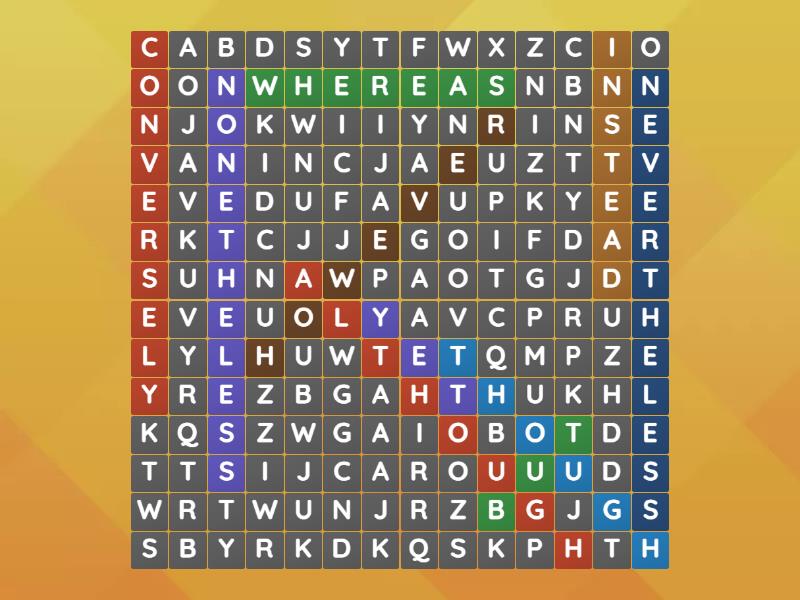 Contrastive Conjunction - Wordsearch