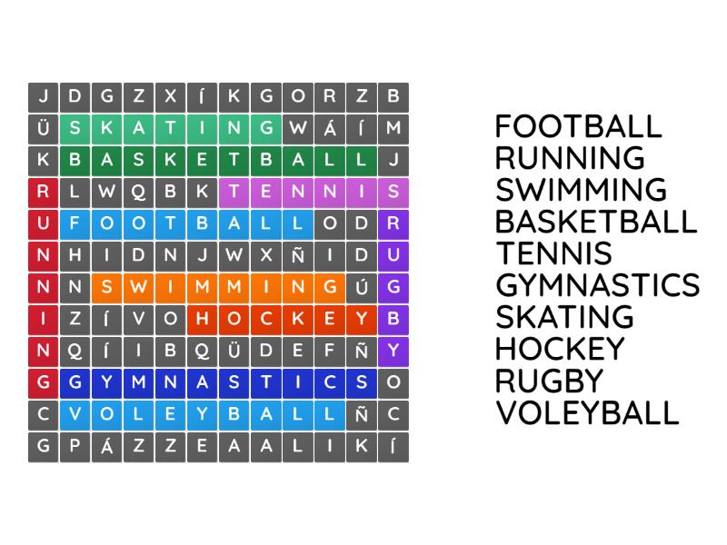 Sports - Sopa de letras