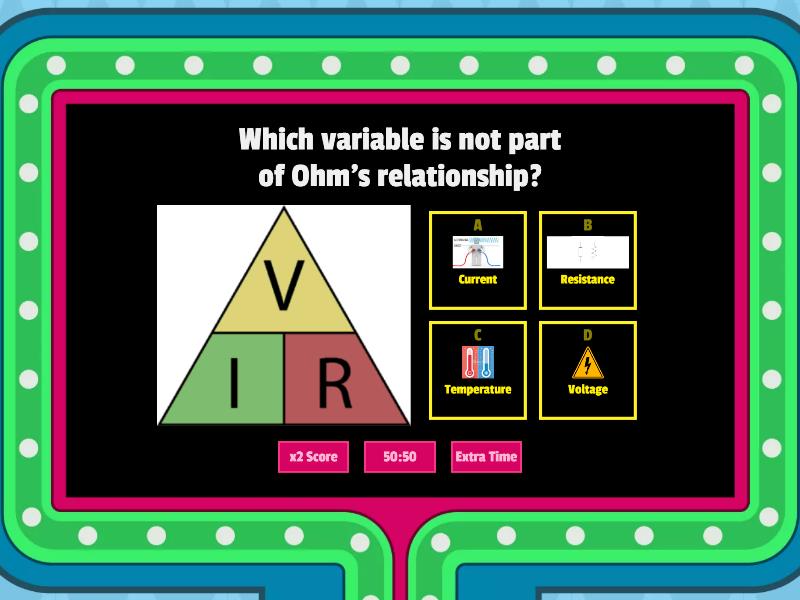 Current, Voltage and Resistance - Gameshow quiz