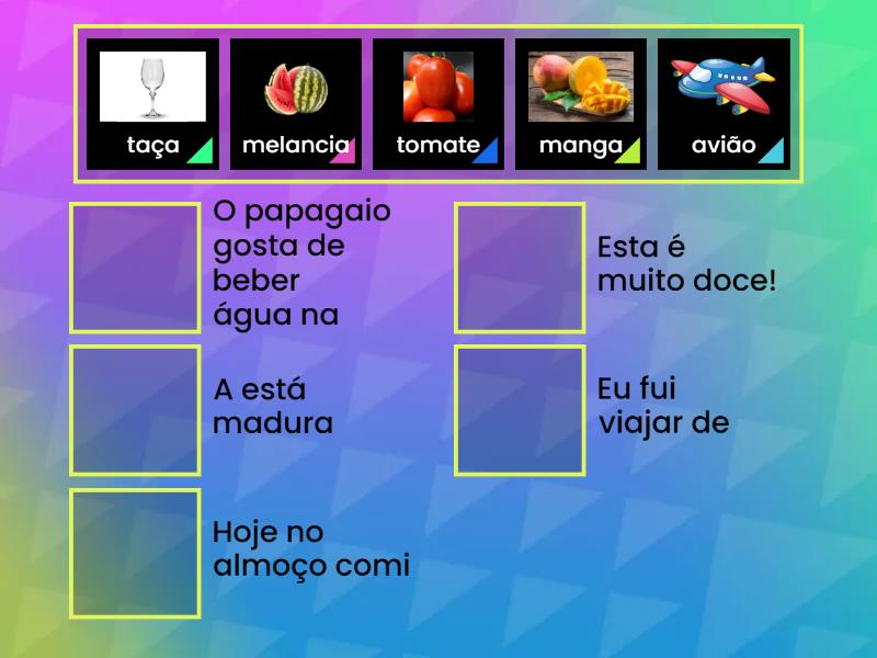 Completando as frases. - Match up