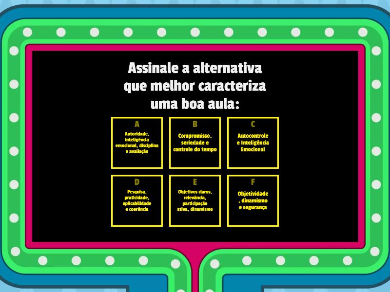 Oficina Sobre a Importancia do Papel do Formador - Gameshow quiz