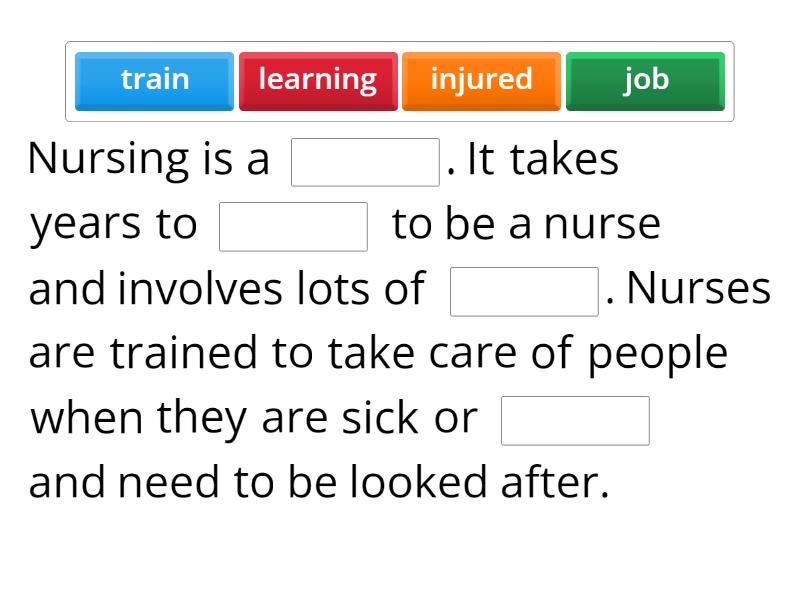 What Do Nurses Do? - Complete the sentence