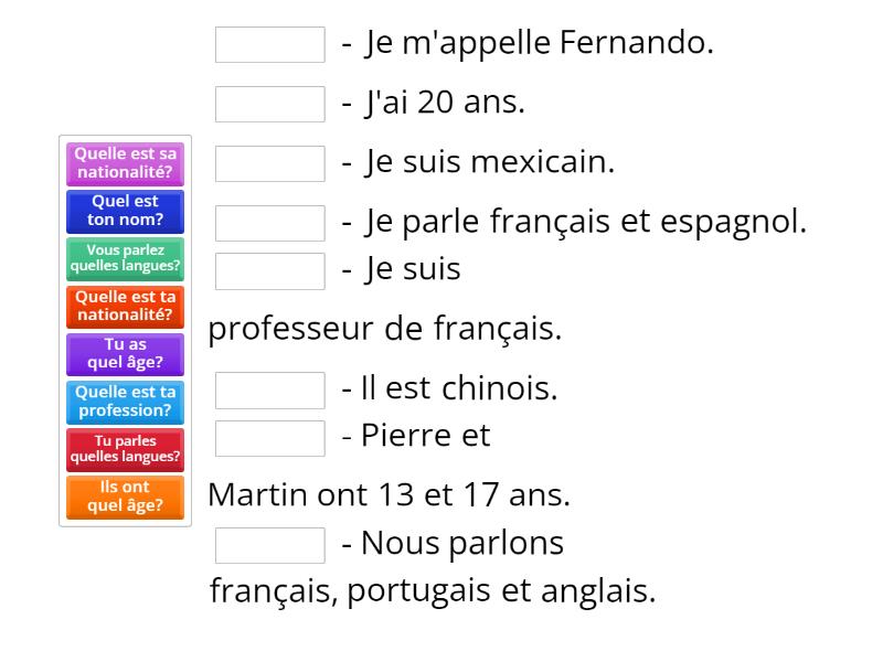 Unité 1 Les questions avec quel(le)(s) - Complete the sentence