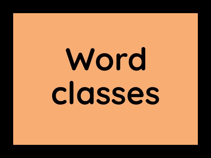 Materi pembelajaran (WORD CLASSES) - Flash cards