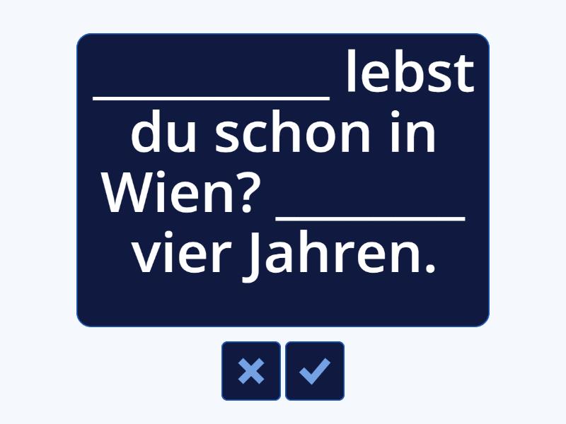 Wann? Seit wann? Wie lange? - Flash cards
