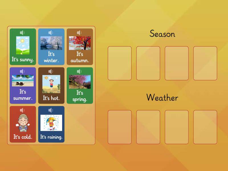 Seasons and weather. - Group sort