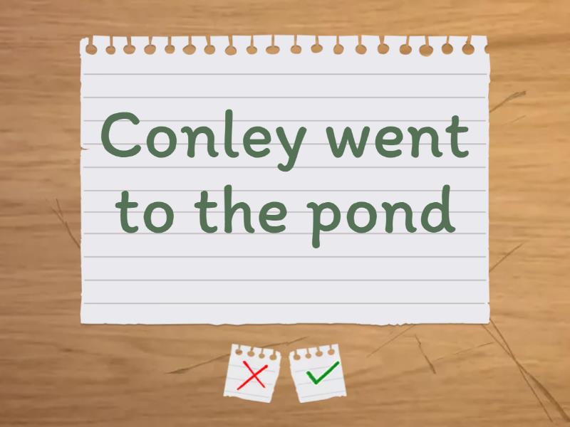 Conley goes Fishing - Flash cards