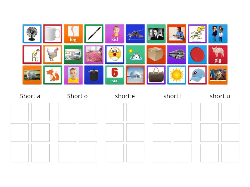 Short vowel picture sort - Group sort