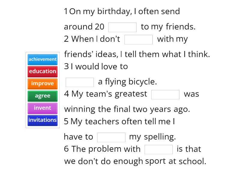 Get involved A2+ u3 word formation WB - Complete the sentence