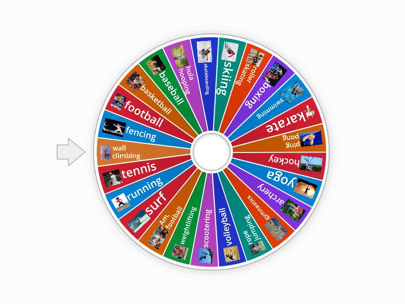 Sports bingo - Random wheel