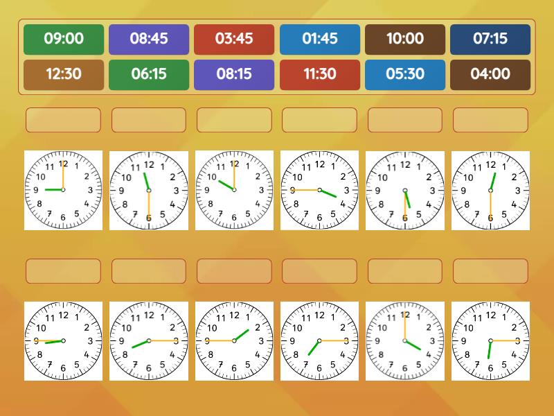 Digitale Uhrzeiten zuordnen - Match up