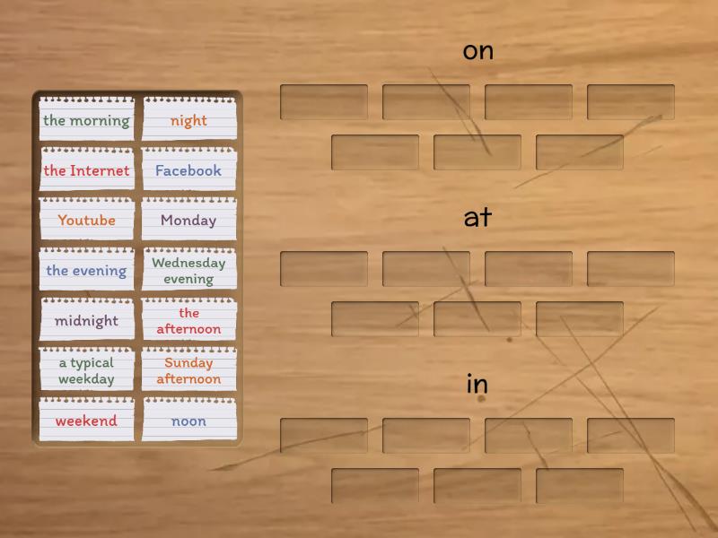 Focus 1 Unit 1.3 WORD STORE 1D - Group sort