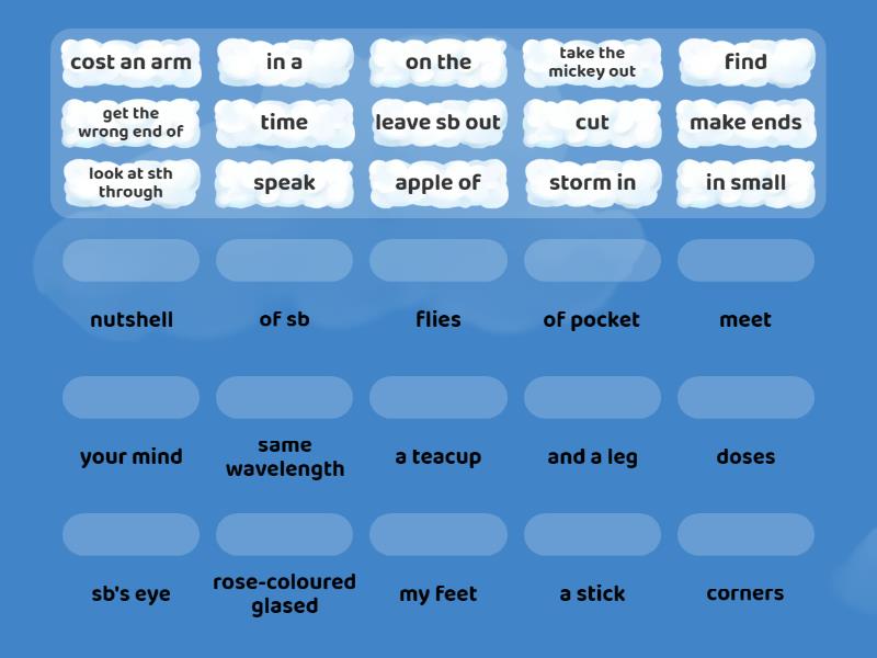 Idioms matching task 1 - Match up