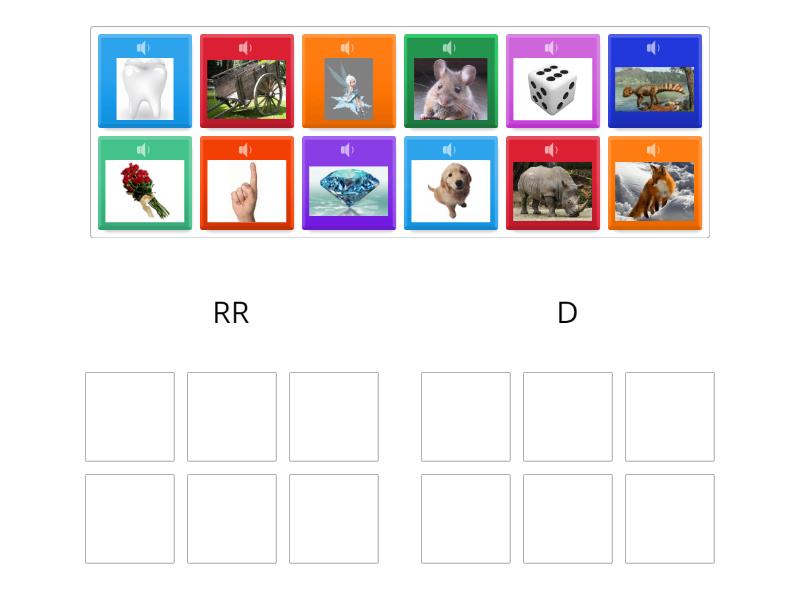 Discriminación auditiva RR, D. - Ordenar por grupo