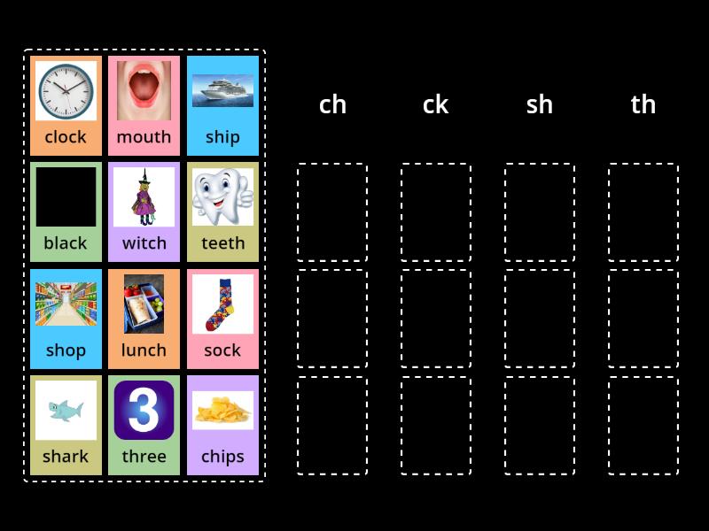 Digraphs (consonants) - Group sort