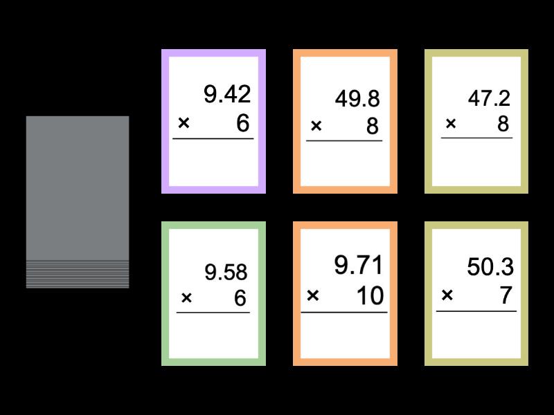 Flash Math: Multiplying Decimals 1 - Random cards