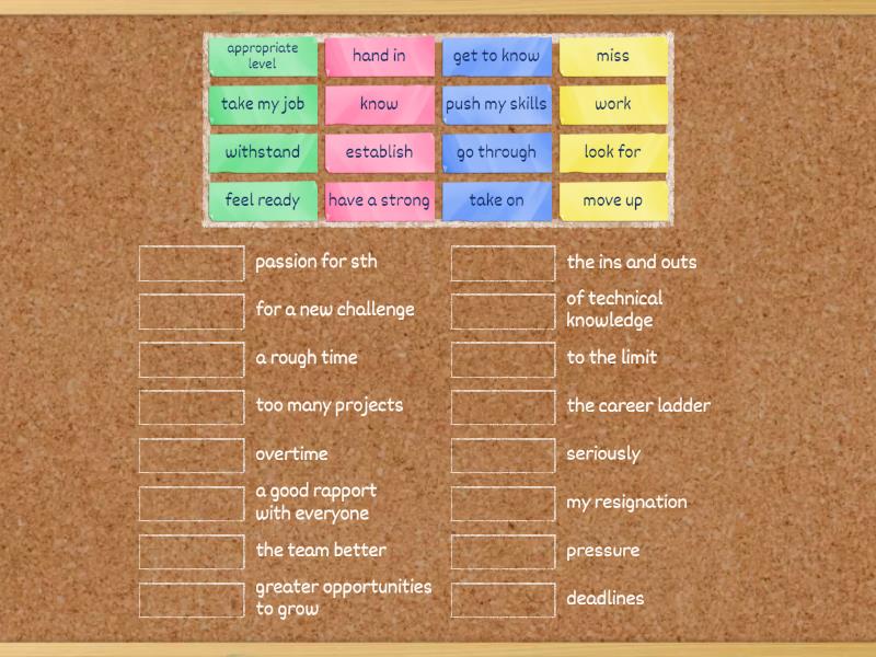Work collocations - Match up
