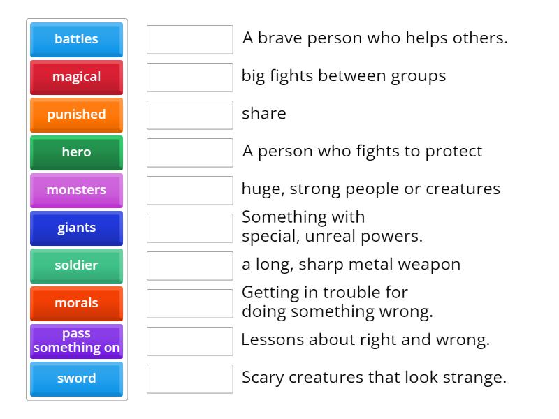 SEC B1 VOCAB - Match up