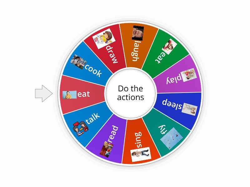 PLE 1B U.5 Action words - Spin the wheel