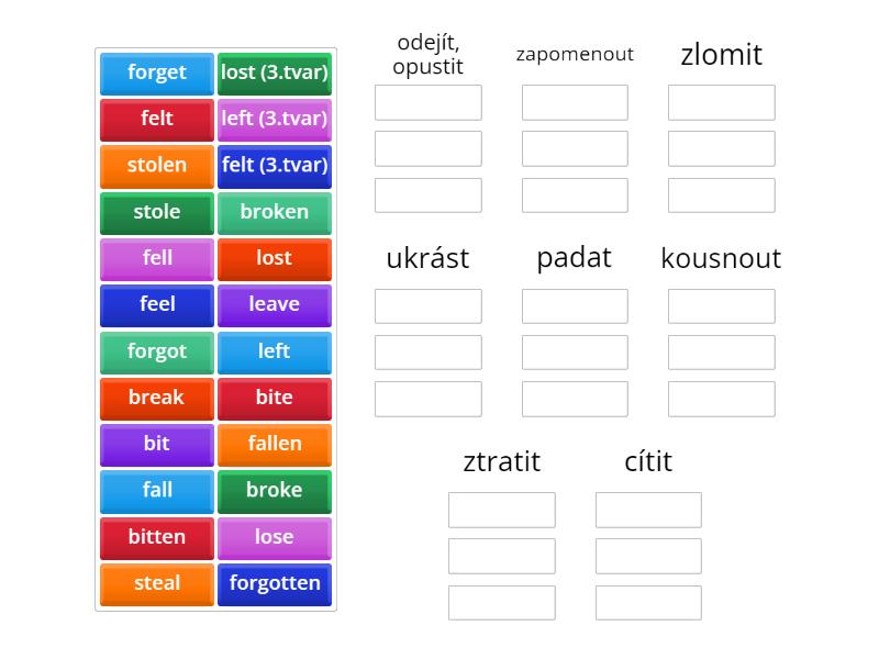 P2 U3C Irregular verbs I - Group sort