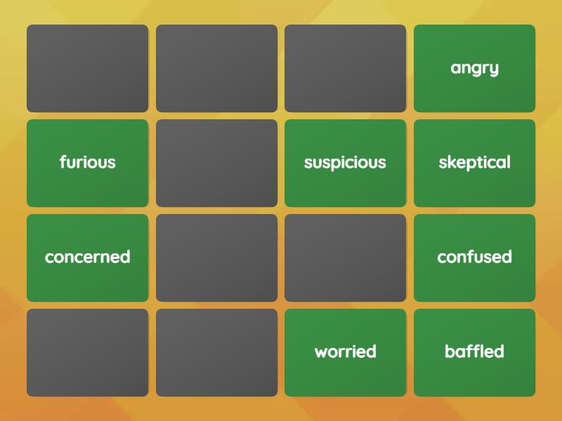 Adjectives to Describe Emotions - Combine os pares