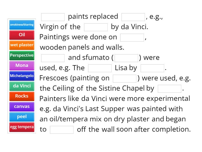Changes in painting during the Renaissance - Complete the sentence