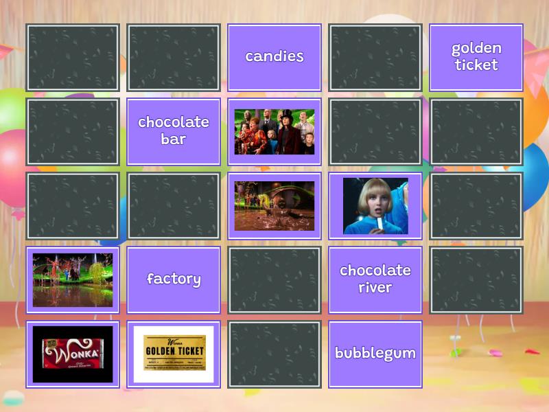 Charlie and The Chocolate Factory - memory game - Matching pairs