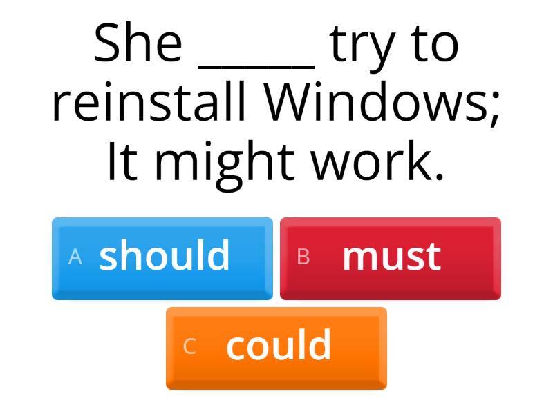 Modal Verbs IV - 8th Grade - Quiz