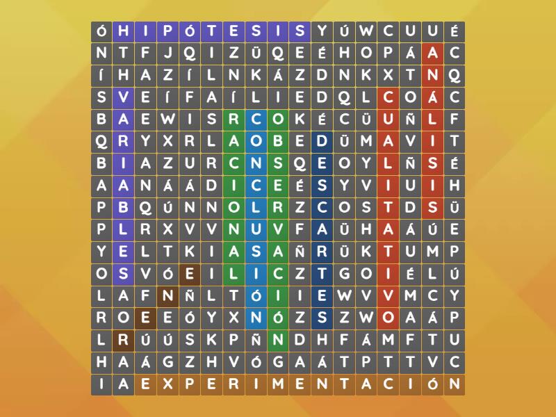 método científico - Sopa de letras