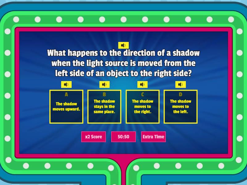 Formation and Changing of Shadows - Gameshow quiz