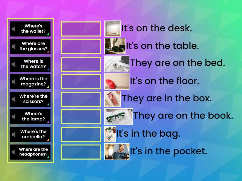 objects - Une las parejas