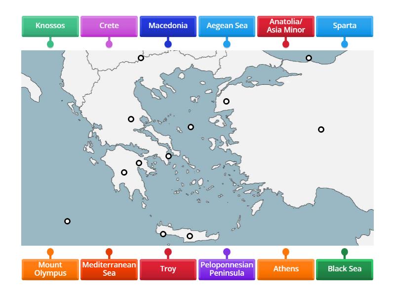 Map of Greece - Labelled diagram