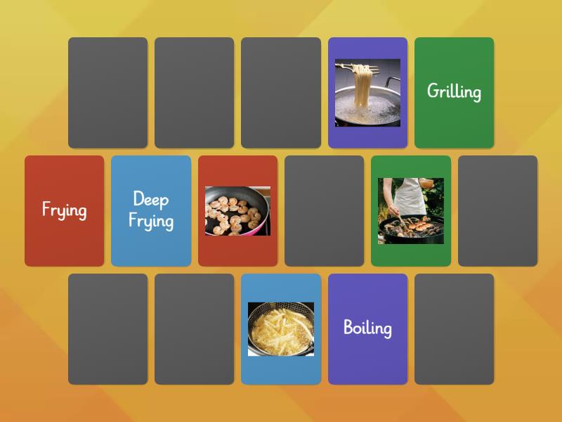 Lesson 1 - Ways of Cooking Memory game! - Matching pairs