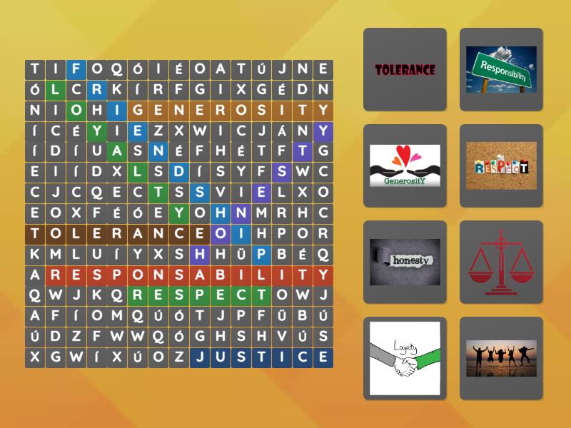 Values - Wordsearch