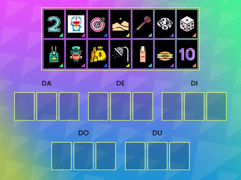 D. CLASIFICA SEGÚN LA SÍLABA POR LA QUE EMPIEZA - Group sort